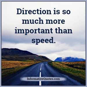 Direction is so much more important than speed - Informative Quotes